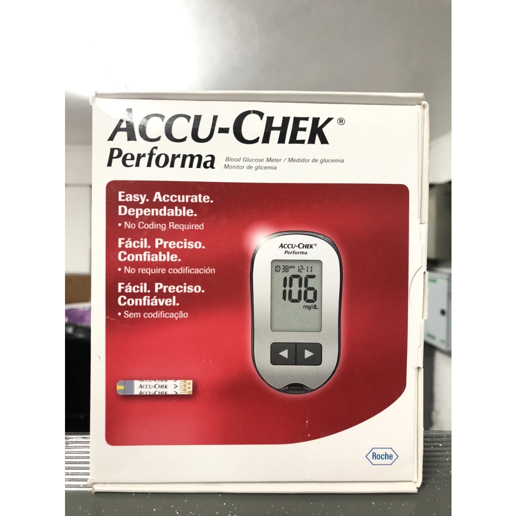Accu Chek Performa Blood Glucose Meter Set + Performa 100 Test Strips ...
