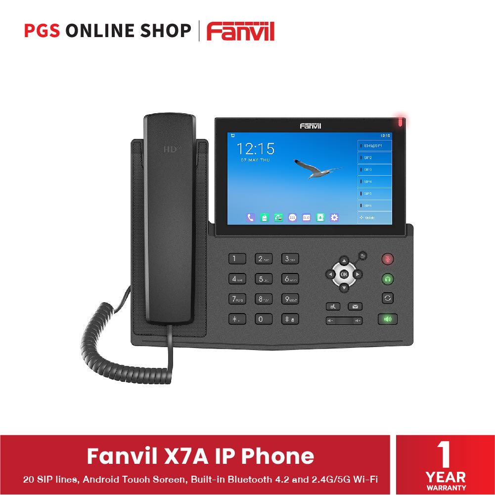Fanvil X7A IP Phone (โทรศัพท์สำนักงาน) 20 SIP lines, Android Touch Screen, Built-in Bluetooth 4. ...