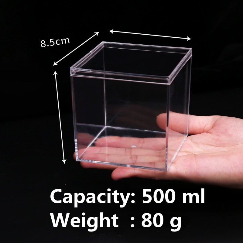 กล่องพลาสติกใส PS ทรงสี่เหลี่ยม ขนาด 2.5-12 ซม. 4.5 ซม. 5.5 ซม. 6 ซม. 6.5 ซม. 7.5 ซม. 8.5 ซม. 10 ...