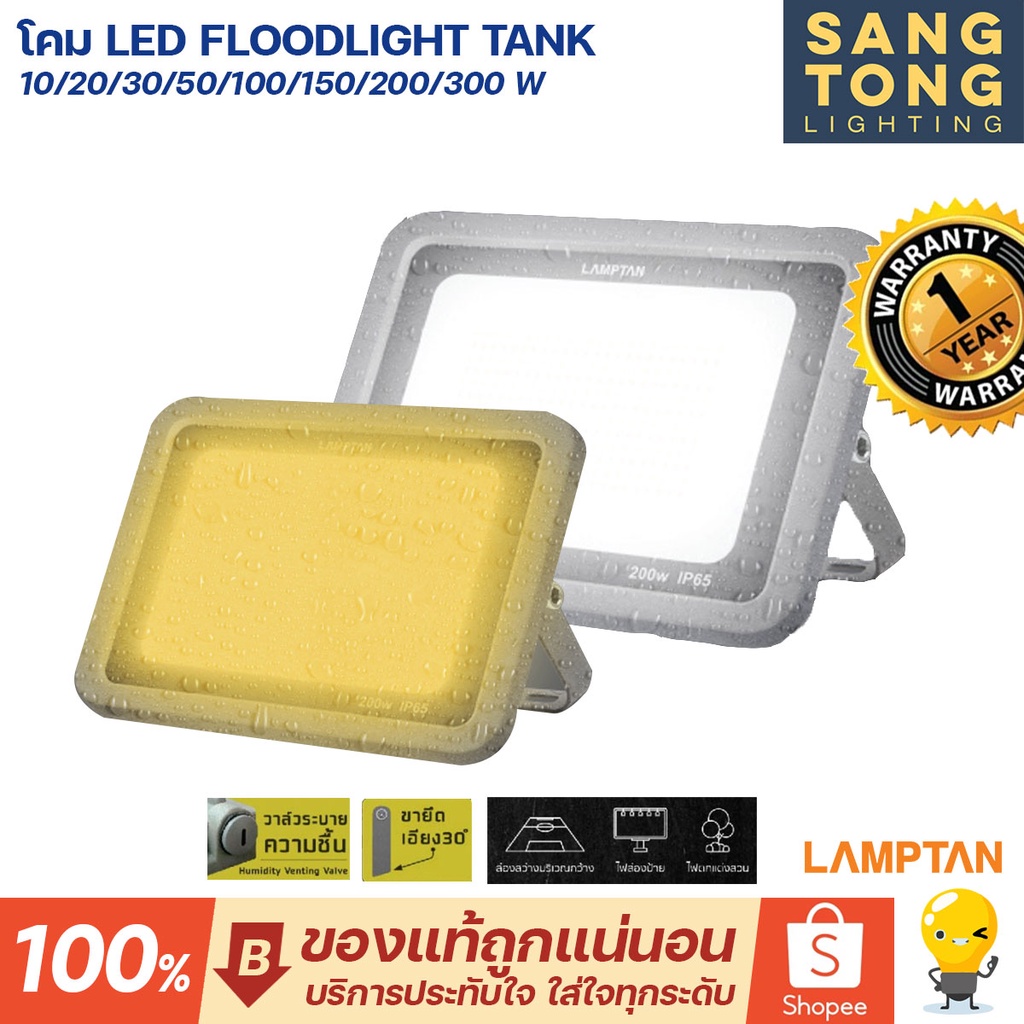 Lamptan โคม LED FLOODLIGHT รุ่น TANK โคมผลิตจากวัสดุอลูมิเนียมและการประกอบคุณภาพสูง มาตรฐานIP65 ...