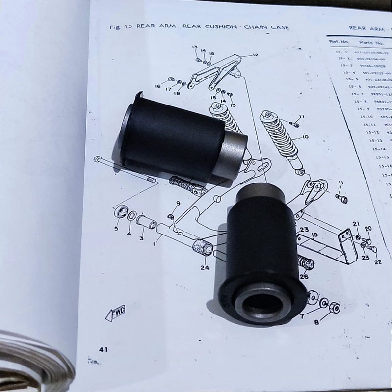 Bosh Arm YAMAHA DT Complete As Bushing แบริ่งโซ่แหวนฝาครอบ thrust swing ...