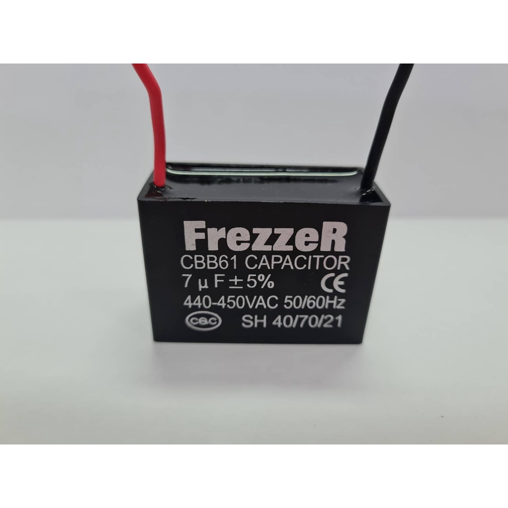 คาปาซิเตอร์ Capacitor แคปพัดลม แบบสายไฟ ยี่ห้อ Frezzer ขนาด 6uF ,7uF ...