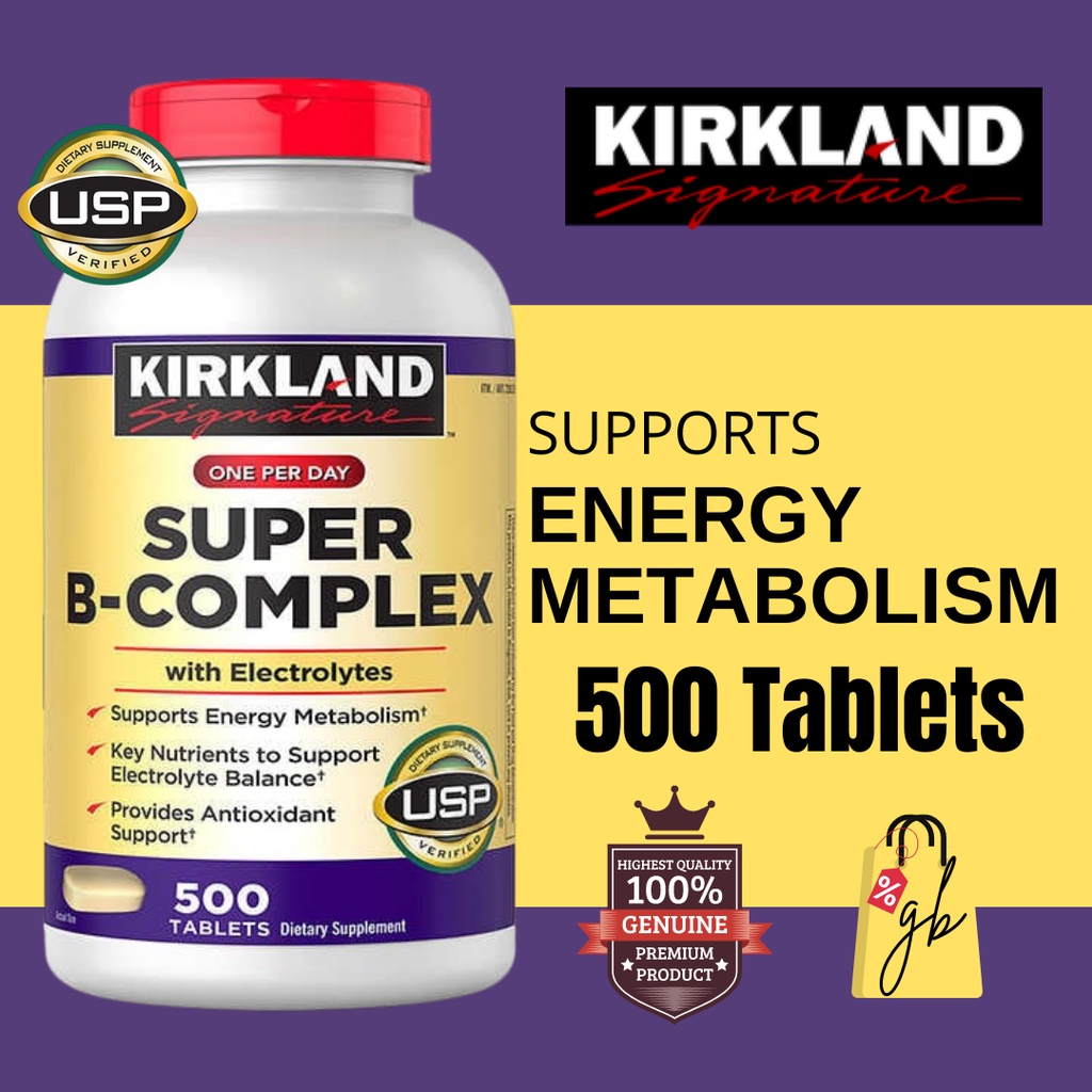 วิตามินบีรวม Kirkland Signature Super B-Complex, 500 Tablets เพื่อบำรุง ...