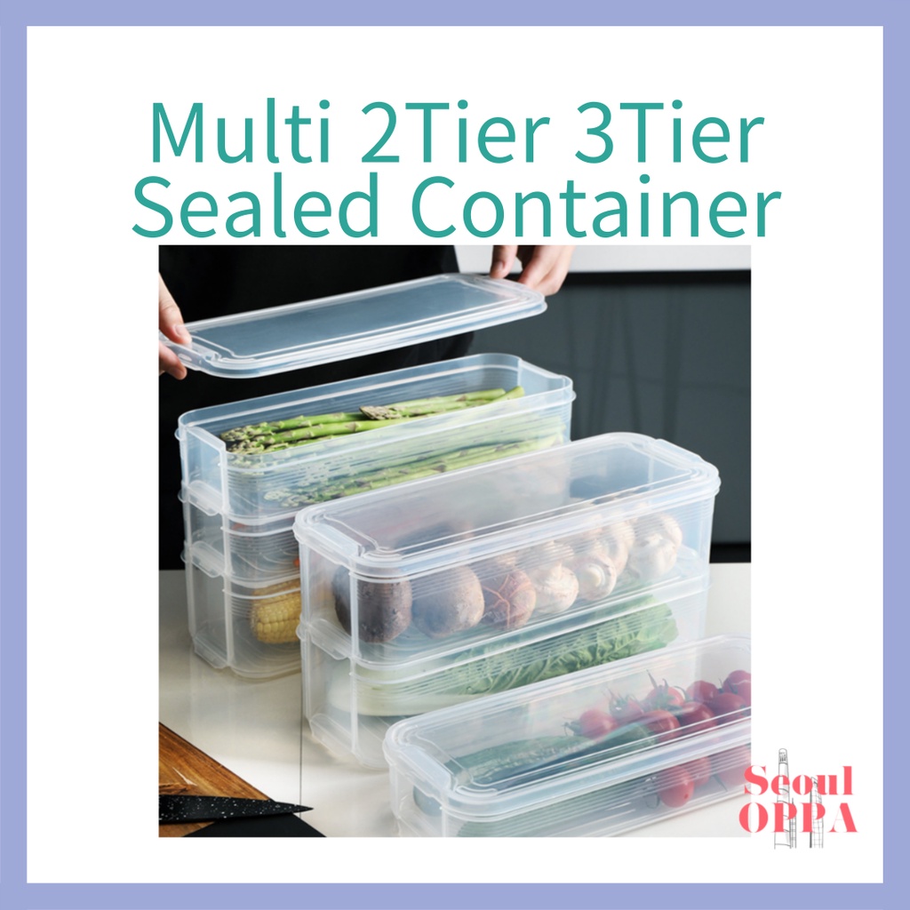 Food Multi Sealed Container Refrigerator Plastic Storage Korean ...
