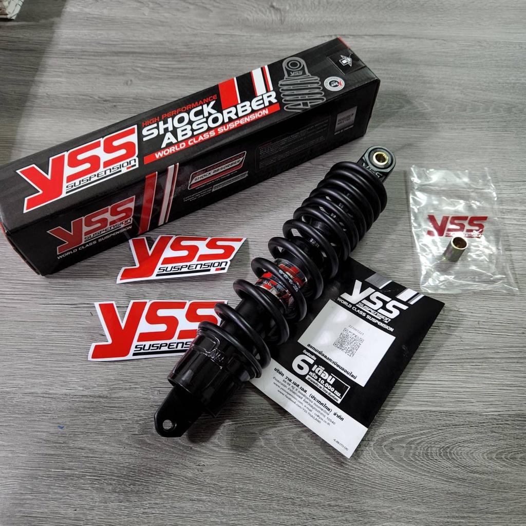 YSS โช็คหลัง Mio,Fino,Click,Click-i สีดำ ของแท้ 100% (รับประกัน 6เดือน) YSS PRO-PLUS(300mm ...