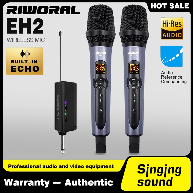 RIWORAL EH2 ไมโครโฟนไดนามิก ไมโครโฟนไร้สาย ไมโครโฟนไร้สายแบบลอยตัว การ ...
