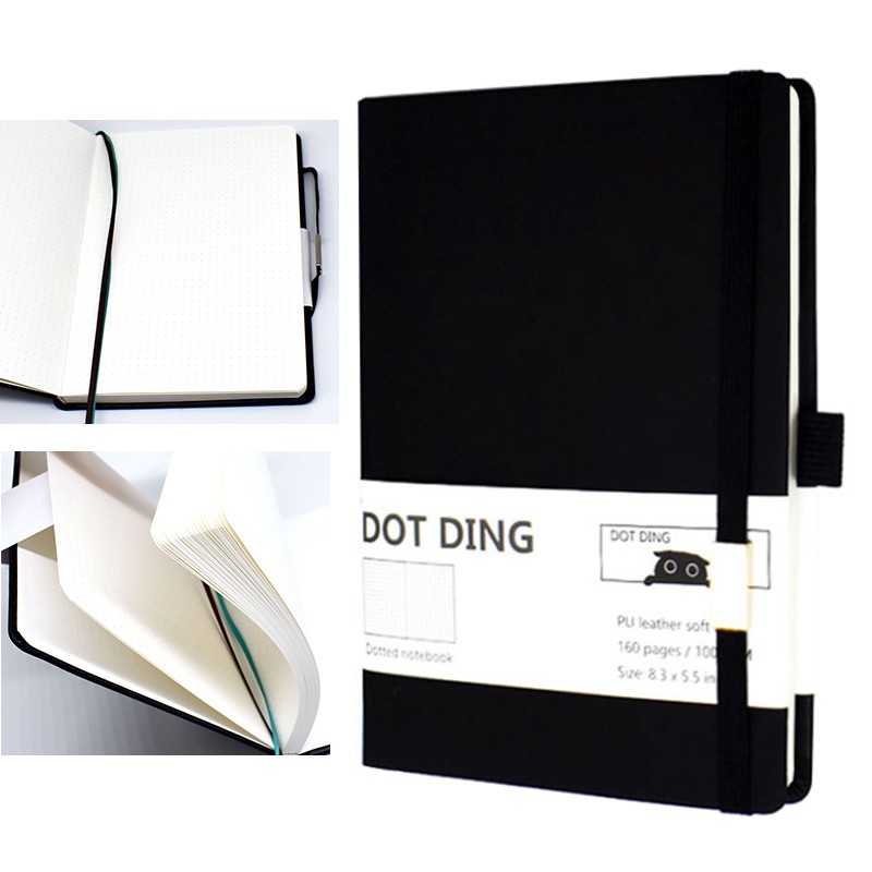 School supplies Journal A5 size Dotted paper, leather softcover, 160 ...
