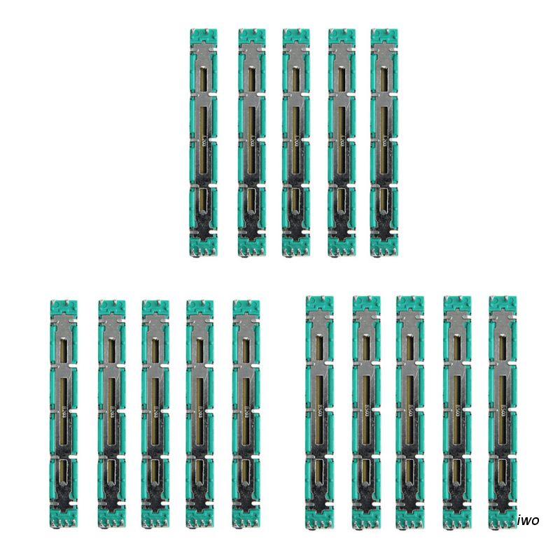 Iwo โพเทนชิโอมิเตอร์สไลด์ตรง A20K B20K B50K 75 มม. สําหรับ Behringer ...
