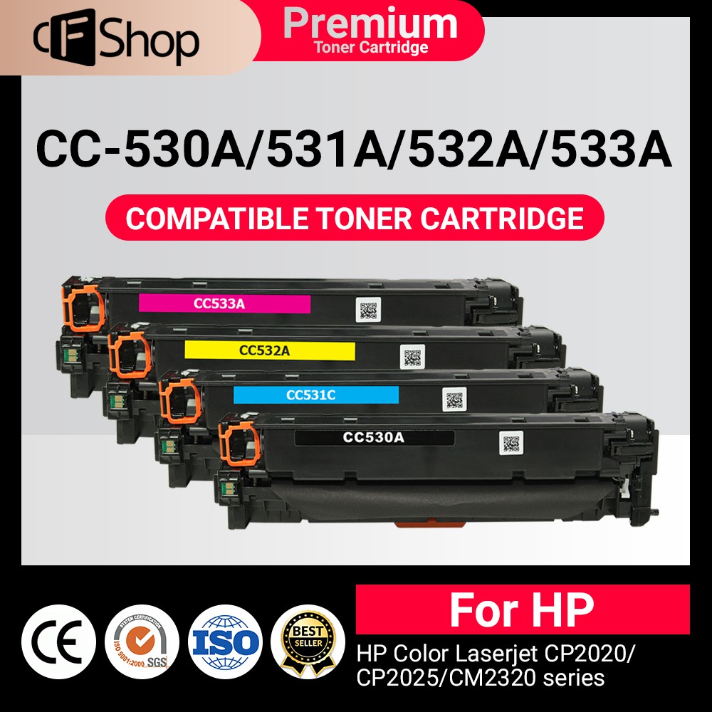 CC530A/CC531A/CC532A/CC533A/HP304A/CANON318/CRG318 ใช้กับเครื่องปริ้น HP CP2025/2025DN/CM2320 ...