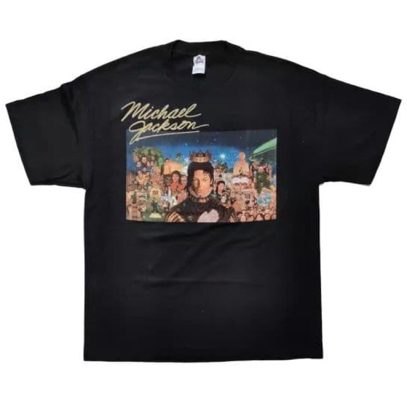 เสื้อยืดคอกลมcrew neckเสื้อ Michael Jackson ปี2010 ลิขสิทธิ์แท้S-4XL ...