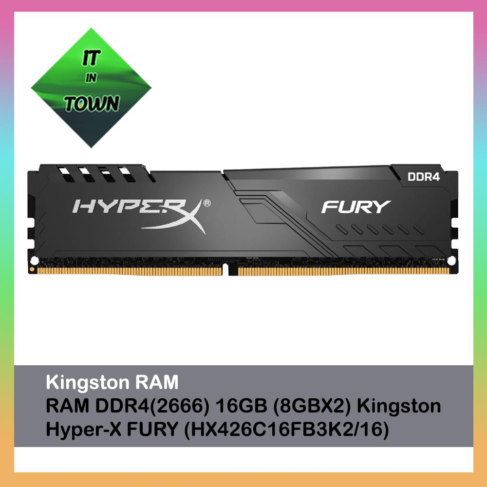 RAM DDR4(2666) 16GB (8GBX2) Kingston Hyper-X FURY (HX426C16FB3K2/16) | Shopee Thailand