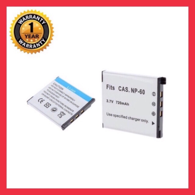 แบตเตอรี่ คาสิโอ NP-60/Casio Battery NP-60 แบตเตอรี่กล้อง Casio NP-60 ...