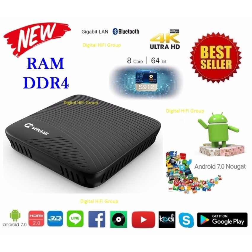 Android Smart TV Box Z8 Arc UHD 4K S912 64Bit Octa Cpu Ram2G DDR4Rom16G ...