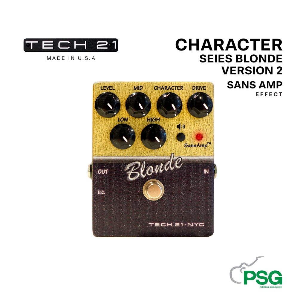 TECH 21 CHARACTER SEIES BLONDE VERSION 2 SANSAMP GUITAR EFFECTS PEDAL | Shopee Thailand