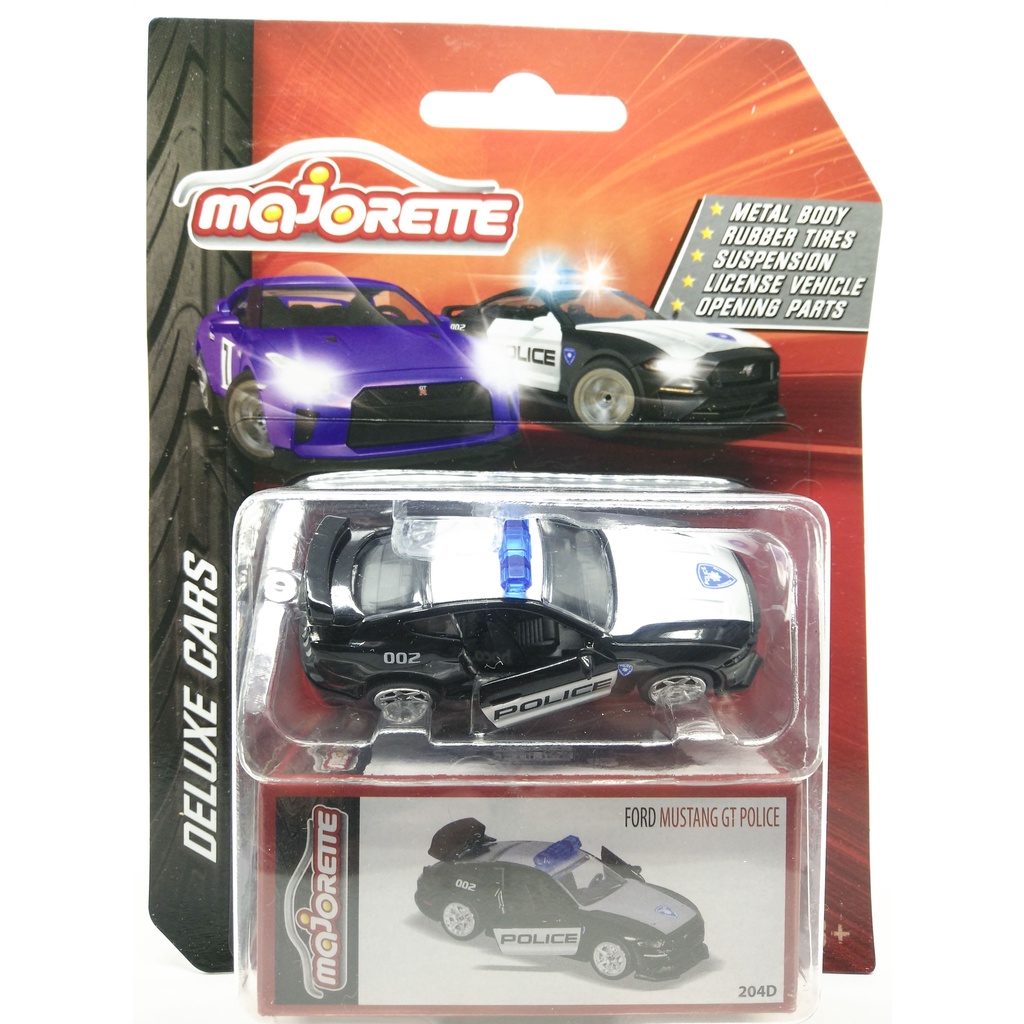 Majorette Ford Mustang GT - Police 002 - Deluxe Car Series - Black ...