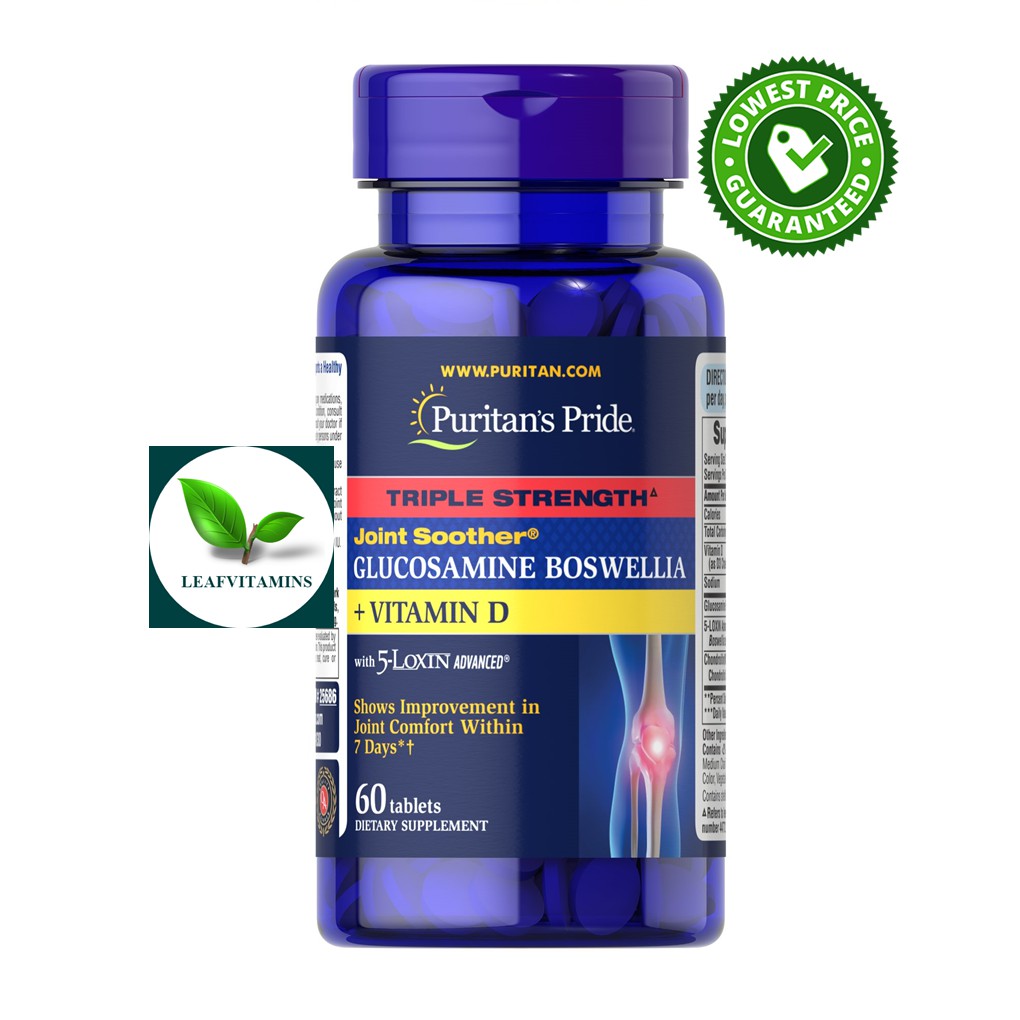 Puritan's Pride Triple Strength Joint Soother® Glucosamine Boswellia ...