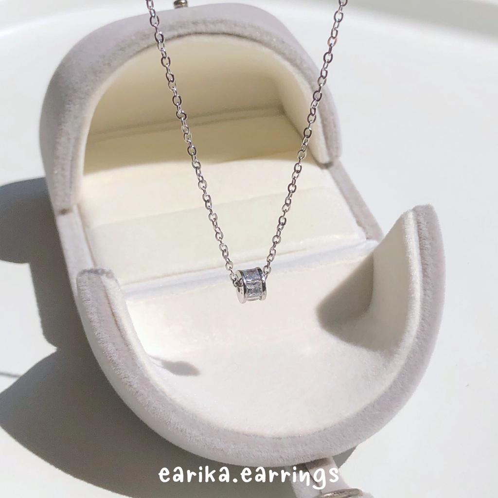 earika.earrings - mini gem wheel necklace สร้อยคอจี้วงล้อเพชรเงินแท้ S92.5 ปรับขนาดได้ (มีให้ ...