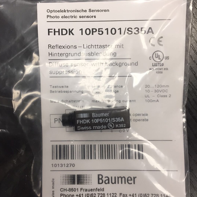 ใหม่และต้นฉบับ BAUMEMER Baumer FHDK 10P5101/S35A กระจายโฟโตอิเล็กทริค ...