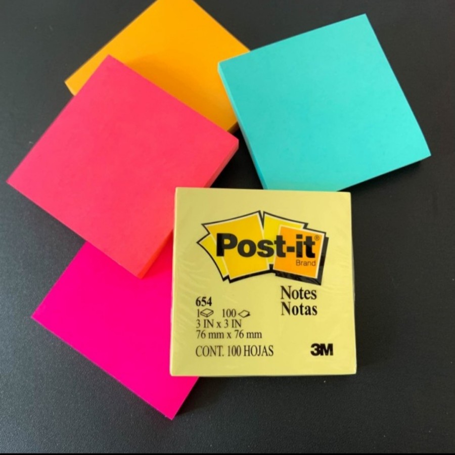 โพสต ์ อิท/Sticky Notes 3M 654 สี | Shopee Thailand