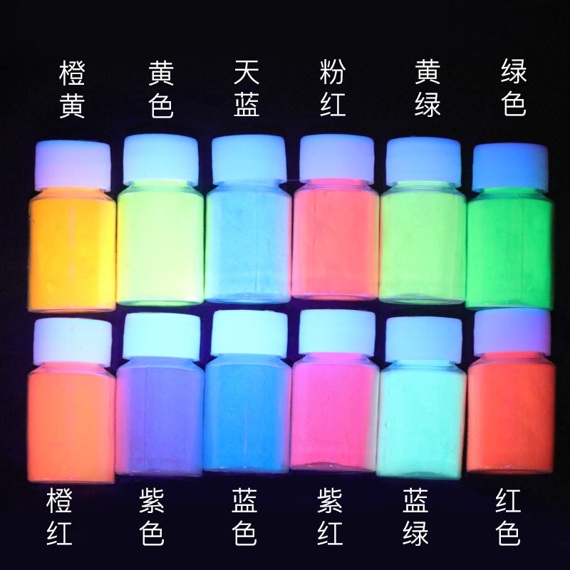 Glow in the dark pigment powder, 12 color epoxy resin luminous powder ...