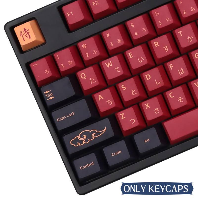 139/151 Keys Blue Samurai KeyCap Red Samurai English Japanese PBT KeyCaps Cherry Profile For MX ...