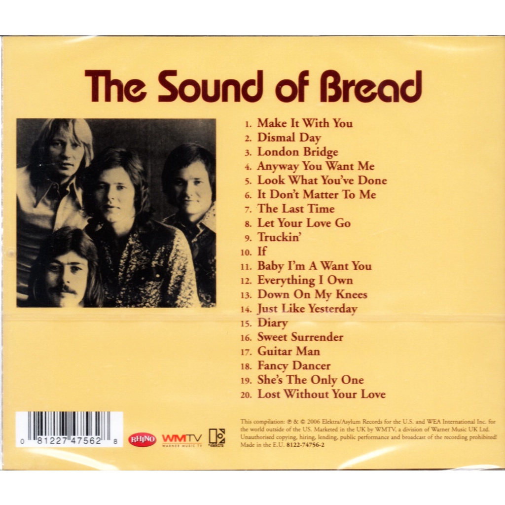CD,Bread - The Sound of Bread Thei 20 Finest Song (By David Gates)(2006 ...