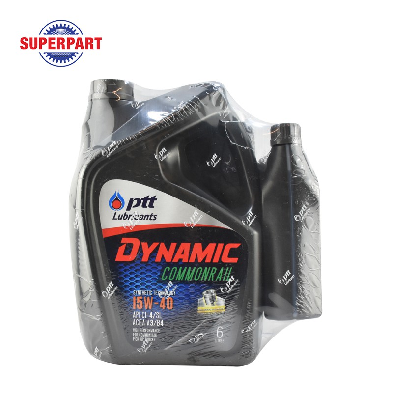น้ำมันเครื่อง PTT DYNAMIC COMMONRAIL(15W 40)6L แถม1L+1L(405395) | Shopee Thailand