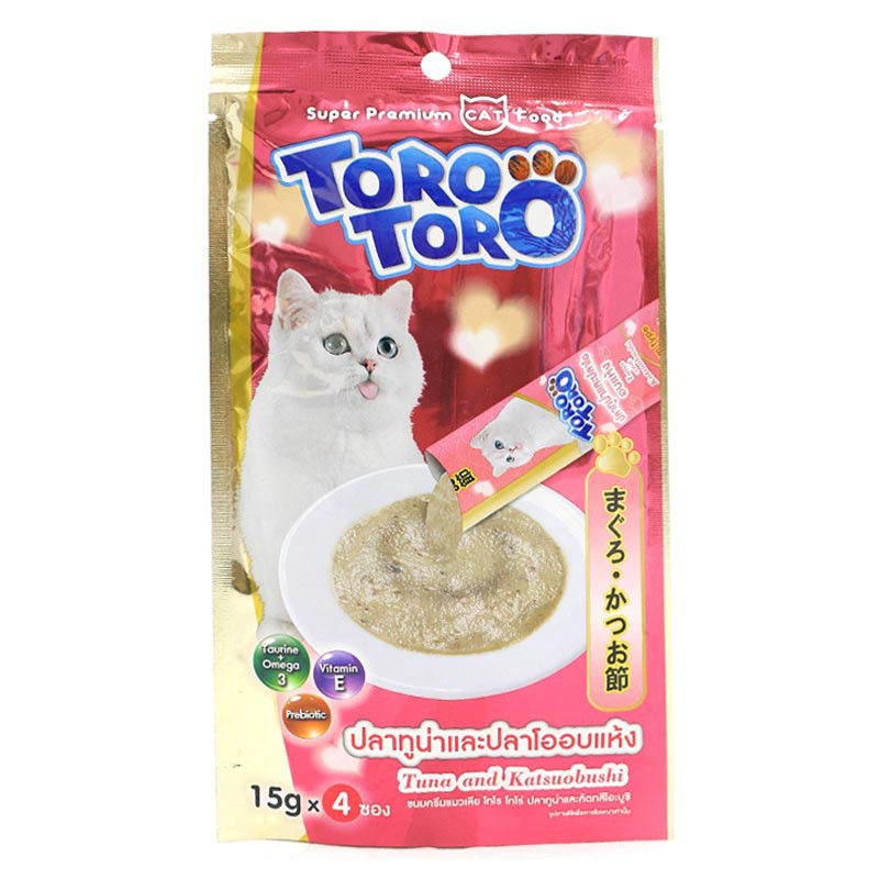 นาทีทอง โทโรโทโร่ ขนมครีมแมวเลีย สูตรปลาทูน่าและปลาโอแห้ง 60 ก. TORO ...