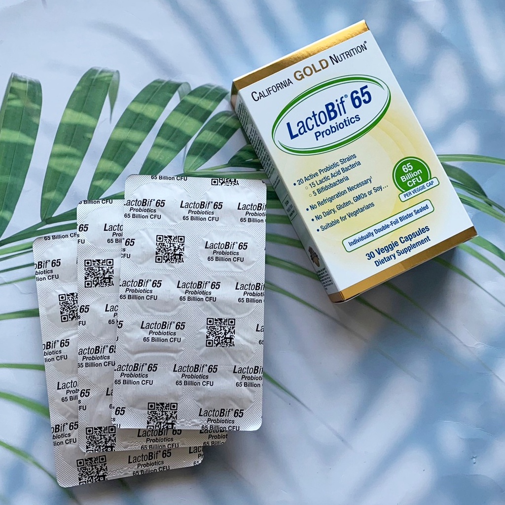 โปรไบโอติก 65 พันล้านตัว LactoBif Probiotics 65 Billion CFU 30 Veggie ...