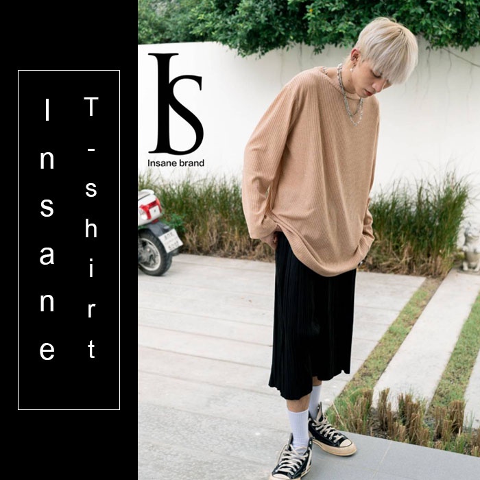 เสื้อยืดโอเวอร์ไซส์เกาหลี คอปาด แขนยาว Oversized Collection Insane ...