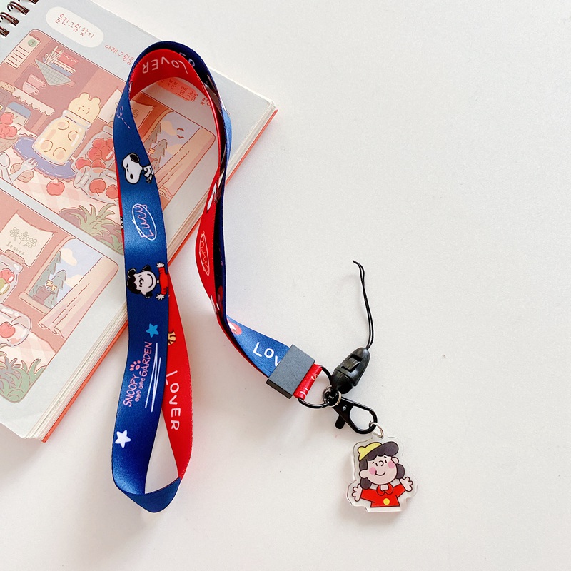 Cute Cartoon Doraemon Phone Strap Female Hanging Flower Neck Lanyard ...
