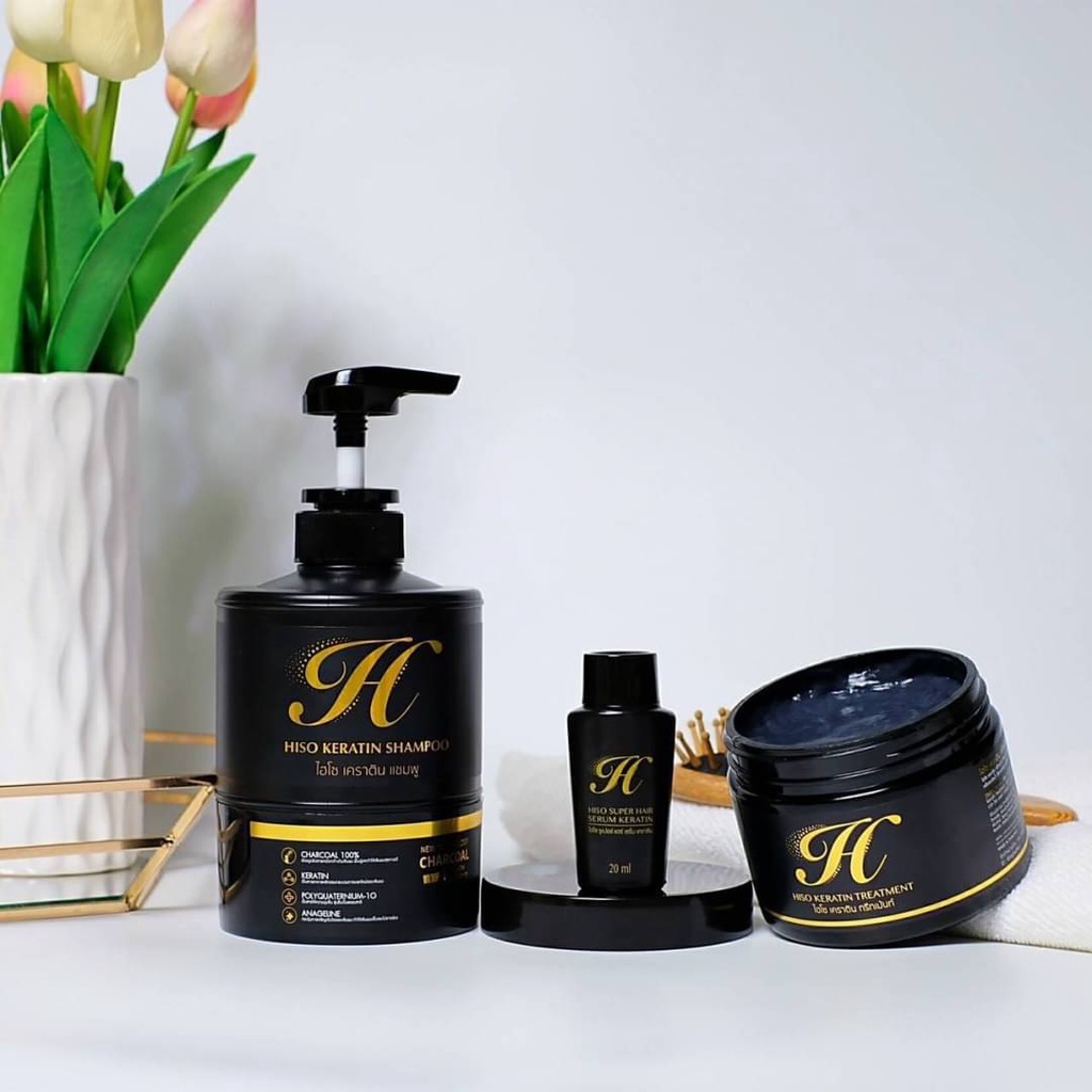 Hiso Keratin ไฮโซเคราติน แชมพู + ทรีทเมนท์ + เซรั่ม ( 1 เซ็ต 3 ชิ้น ) | Shopee Thailand