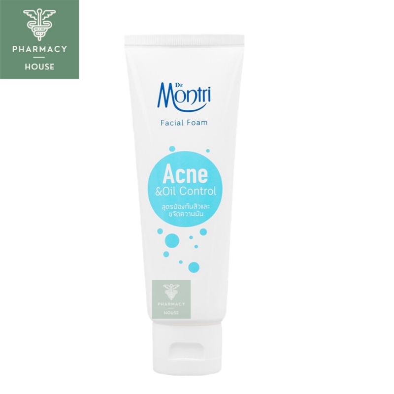Dr.Montri facial foam Acne & oil control 125 g. (หลอดฟ้า) ดร.มนตรี | Shopee Thailand