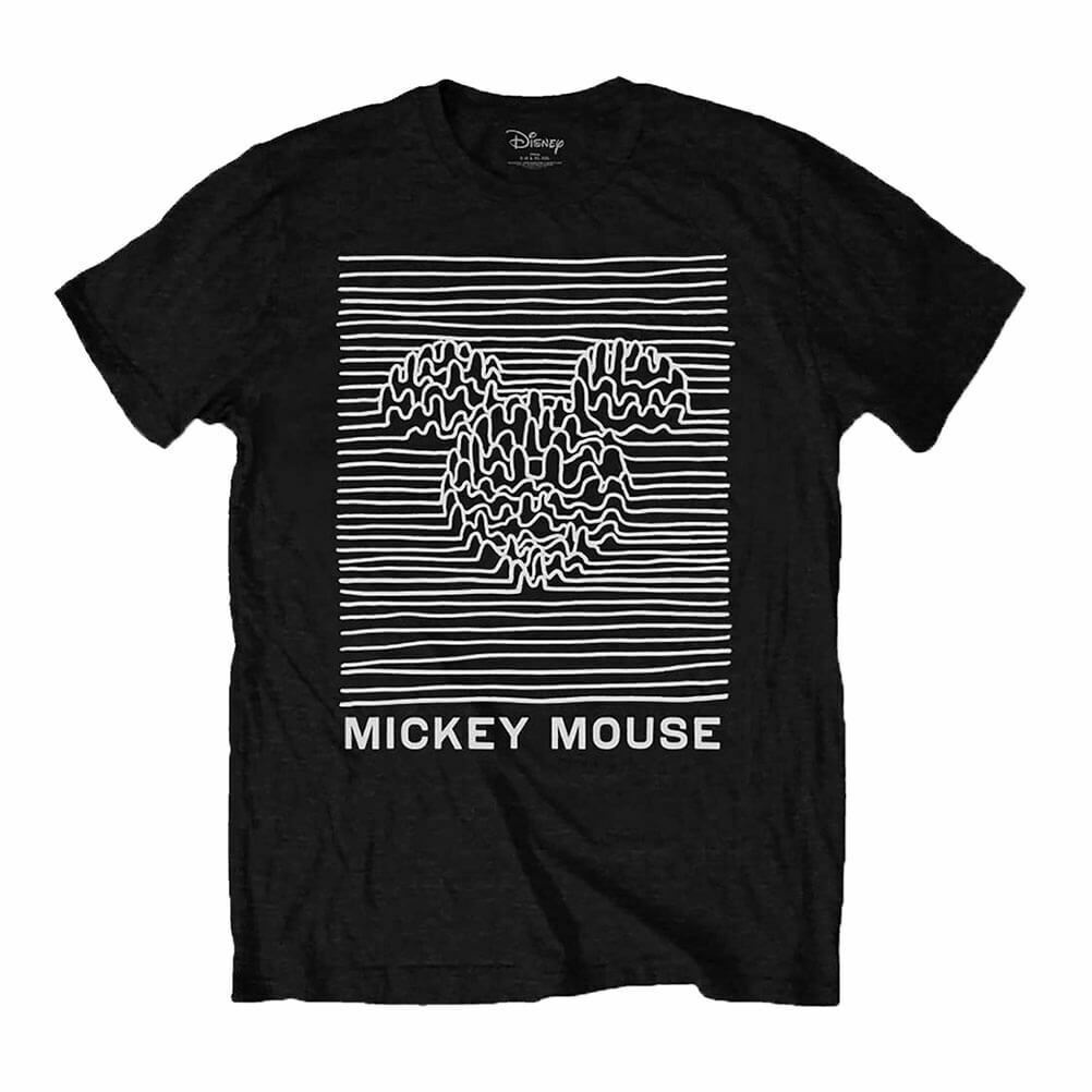 เสื้อยืด พิมพ์ลาย Ickey Mouse Unknown Pleasures สีดํา สไตล์เรโทร ...
