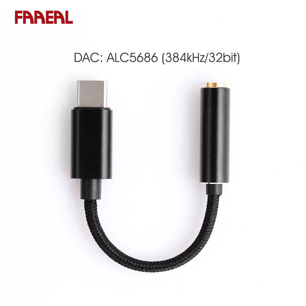 Faaeal สาย DAC Type-C ถึง 3.5 มม.ถอดรหัสหูฟังแปลงทองหญิงที่นั่งหูฟัง ...