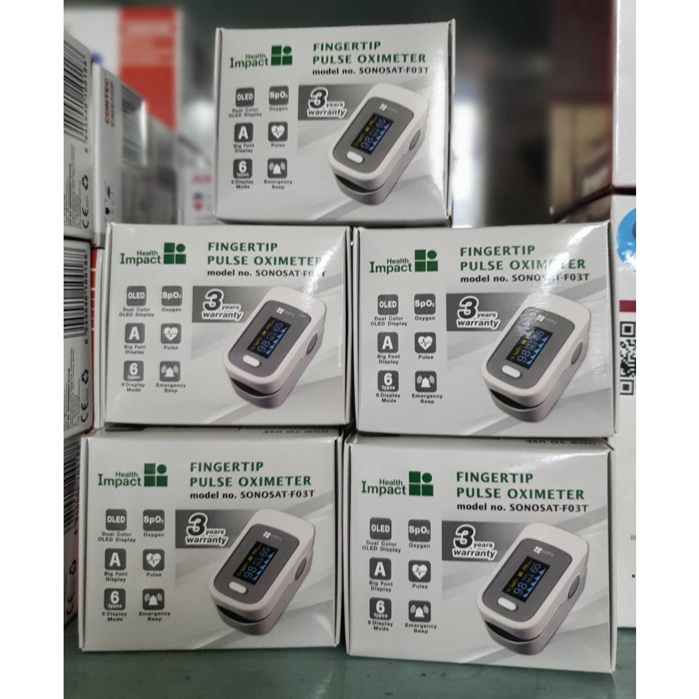 Health Impact Fingertip Pulse Oximeter เครื่องวัดออกซิเจนปลายนิ้ว รุ่น SONOSAT-F03T | Shopee ...