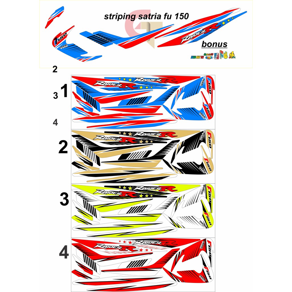 Satria 150 FU LAMA MOTORCYCLE STRIPING / BARONG / การ์ดสติ๊กเกอร์ ...