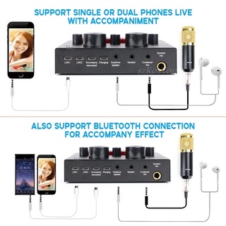 V8 V8s+ Audio USB Headset Microphone Webcast Live Sound Card for Phone ...