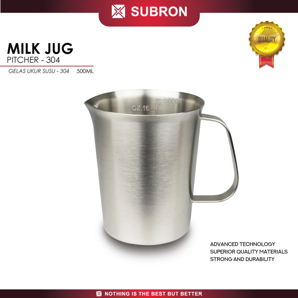 SUBRON เหยือกนม sus 304 เหยือก 500ML ถ้วยตวงสแตนเลส | Shopee Thailand