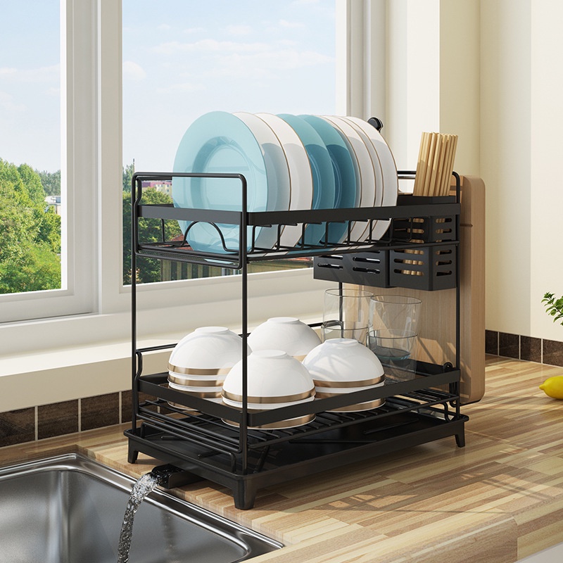 [ราคาพิเศษ] Dish Drying Rack Stainless Steel Rust Proof Space Saving ...