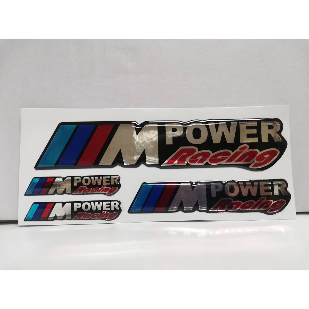 สติ๊กเกอร์ ชุด เทเรซิ่นนูน สำหรับรถ BMW คำว่า M Power Racing ติดรถ แต่ง ...