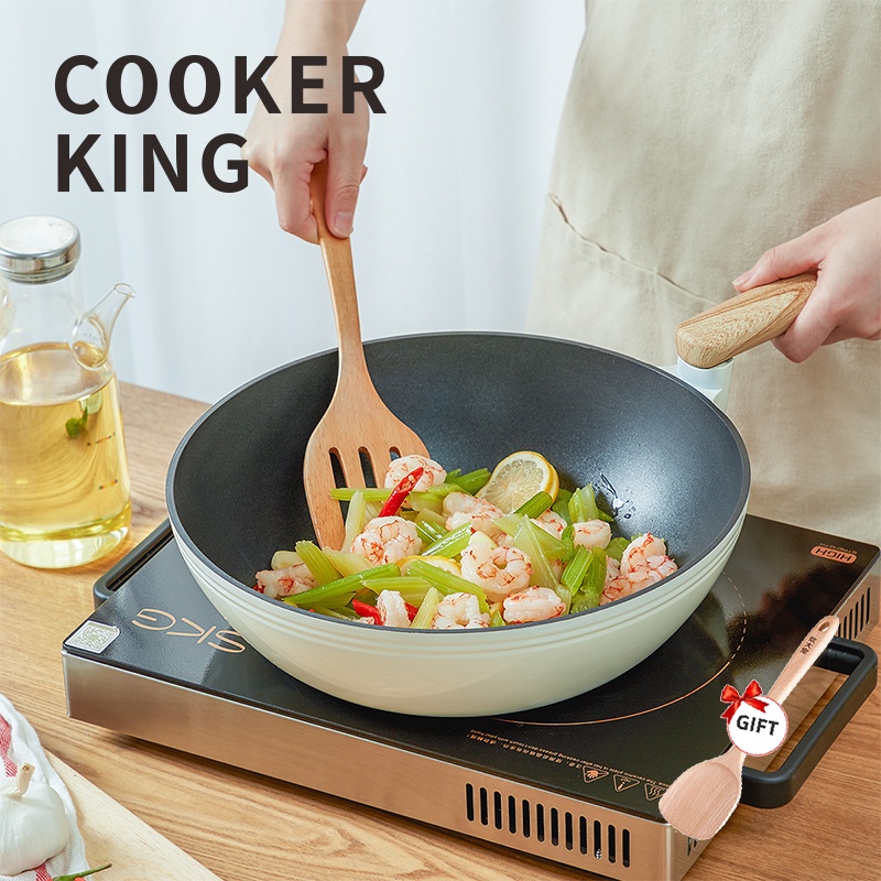 ข้อเสนอพิเศษ COOKER KING Non Stick Ceramic Wok Ceramic Cookware Stir ...