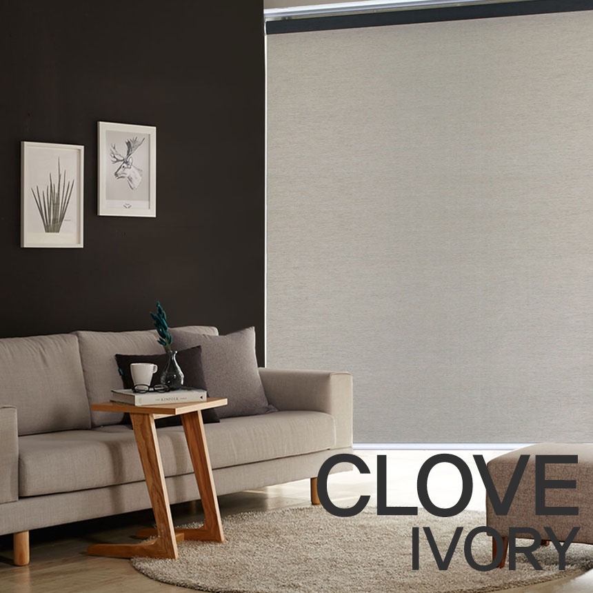 Clove - มู่ลี่ม่านม้วนทึบแสง สไตล์เกาหลี (5 สี, กว้าง 80,90,100,110,120,130,140 X สูง 200 ซม. ...