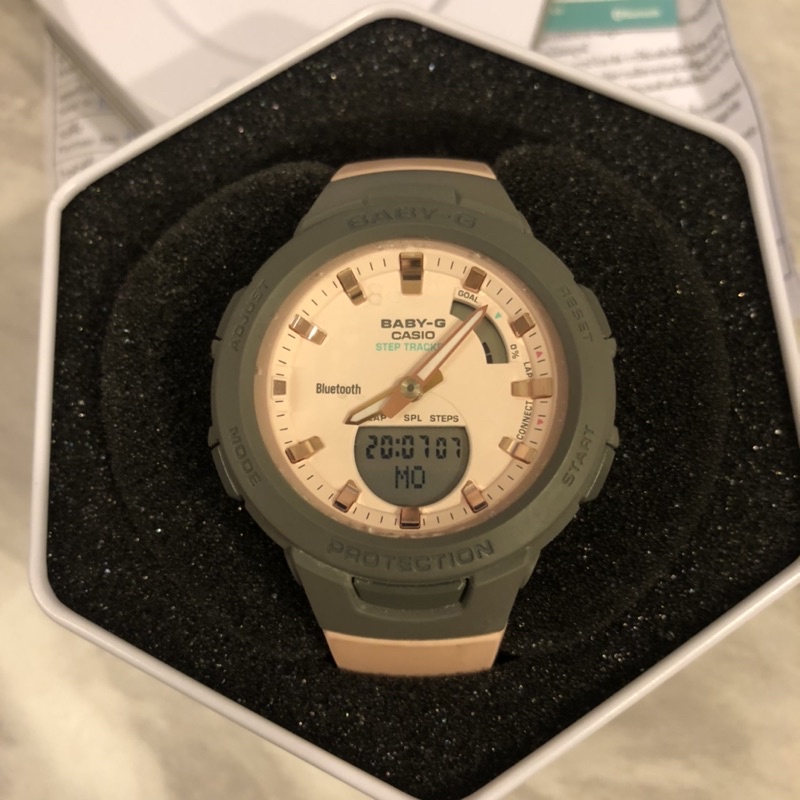 นาฬิกา casio BABY-G step tracker รุ่น BSA-B100 สีชมพูเทา มือสองสภาพใหม่ ...