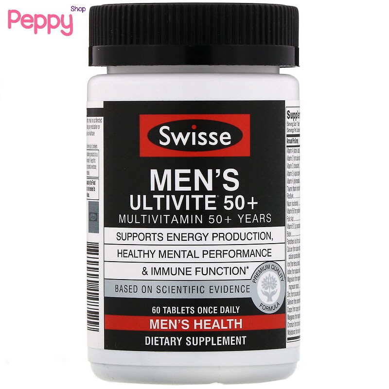 Swisse Men's Ultivite 50+ Multivitamin 60 Tablets วิตามินรวมสำหรับผู้ชายวัย 50 ปีขึ้นไป (60 เม็ด ...