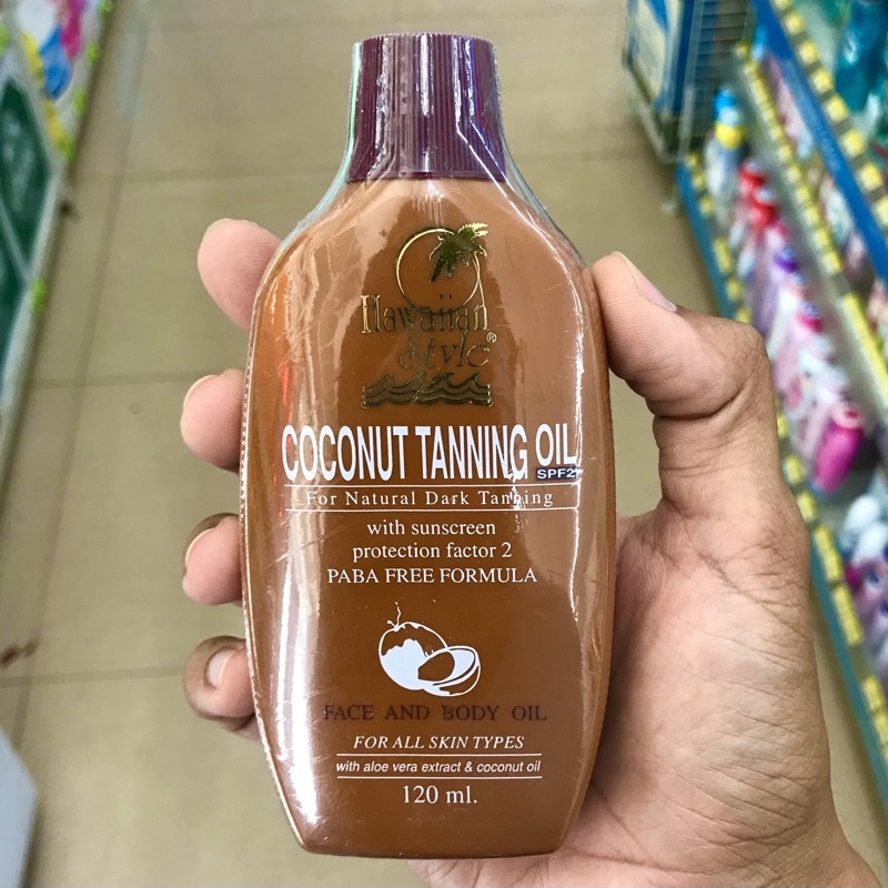 โลชั่นผิวแทน Hawaiian Style Coconut Tanning Oil SPF 2 ฮาวายเอียนสไตล์ ...