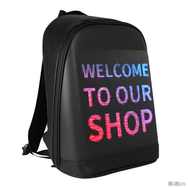 LED Screen Display Backpack Wireless Business Travel Laptop School Bag ...
