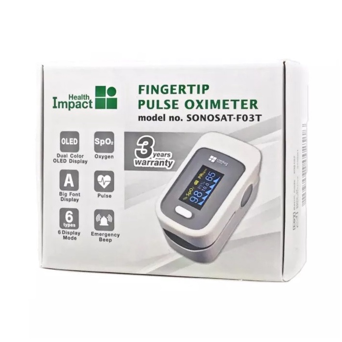 Health Impact Pulse Oximeter รุ่น SONOSAT-F03T เครื่องวัดออกซิเจน ปลายนิ้ว รับประกัน 3 ปี จำนวน ...