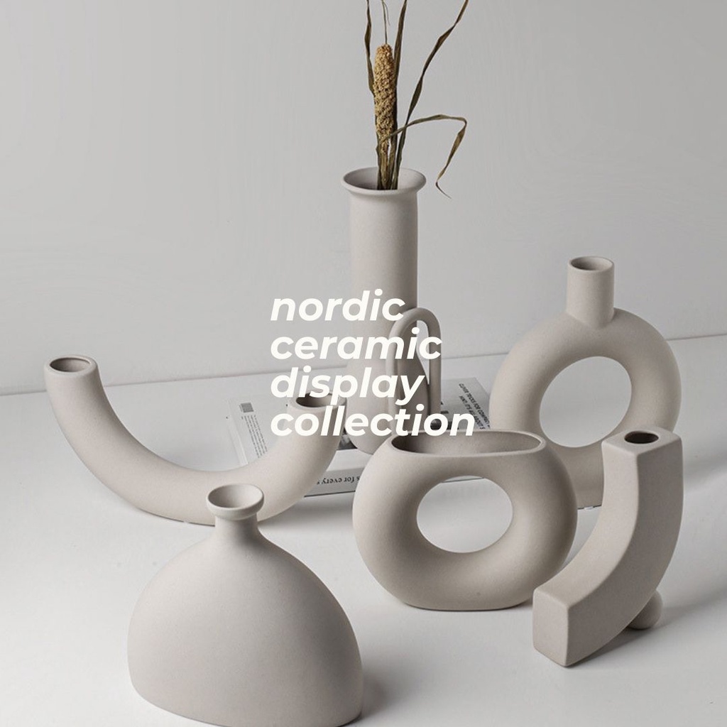แจกันมินิมอล ตกแต่งบ้าน NORDIC CERAMIC DISPLAY COLLECTION | Shopee Thailand