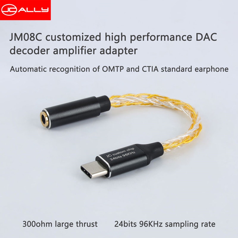Jcally JM08C อะแดปเตอร์ถอดรหัส DAC Type C เป็น 3.5 มม. ประสิทธิภาพสูง ...